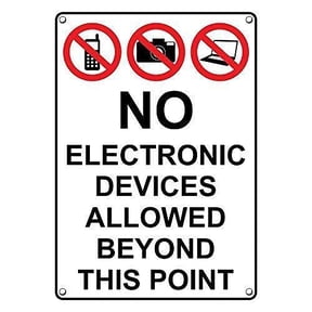 No Electronics Sign