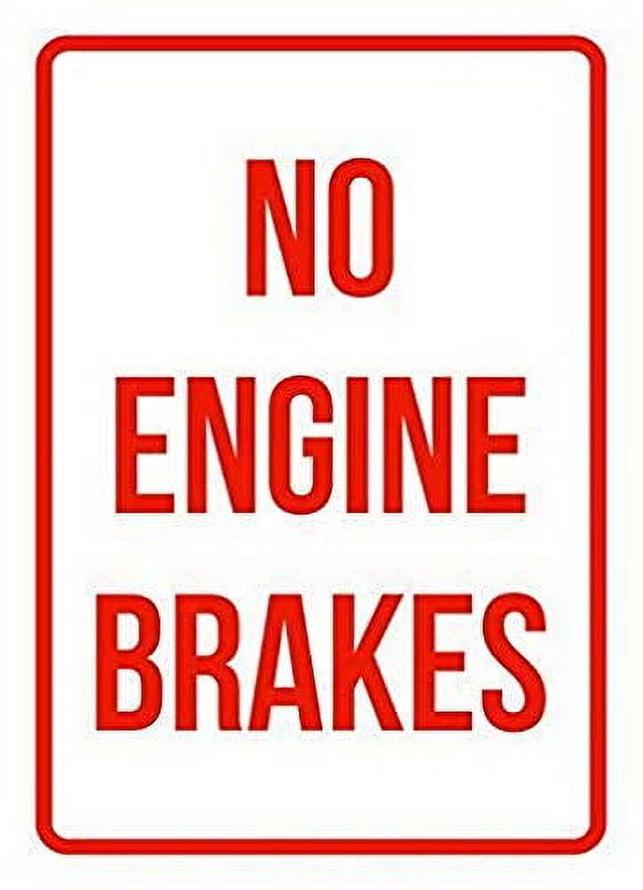 No Engine Brakes No Parking Sign Road Notice Warning Sign (Aluminum ...