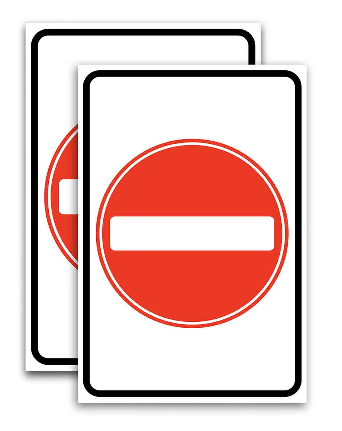 No Entry (24" X 36") Vinyl Decal Only (Pack of 2) |Sign|Sticker|Poster ...