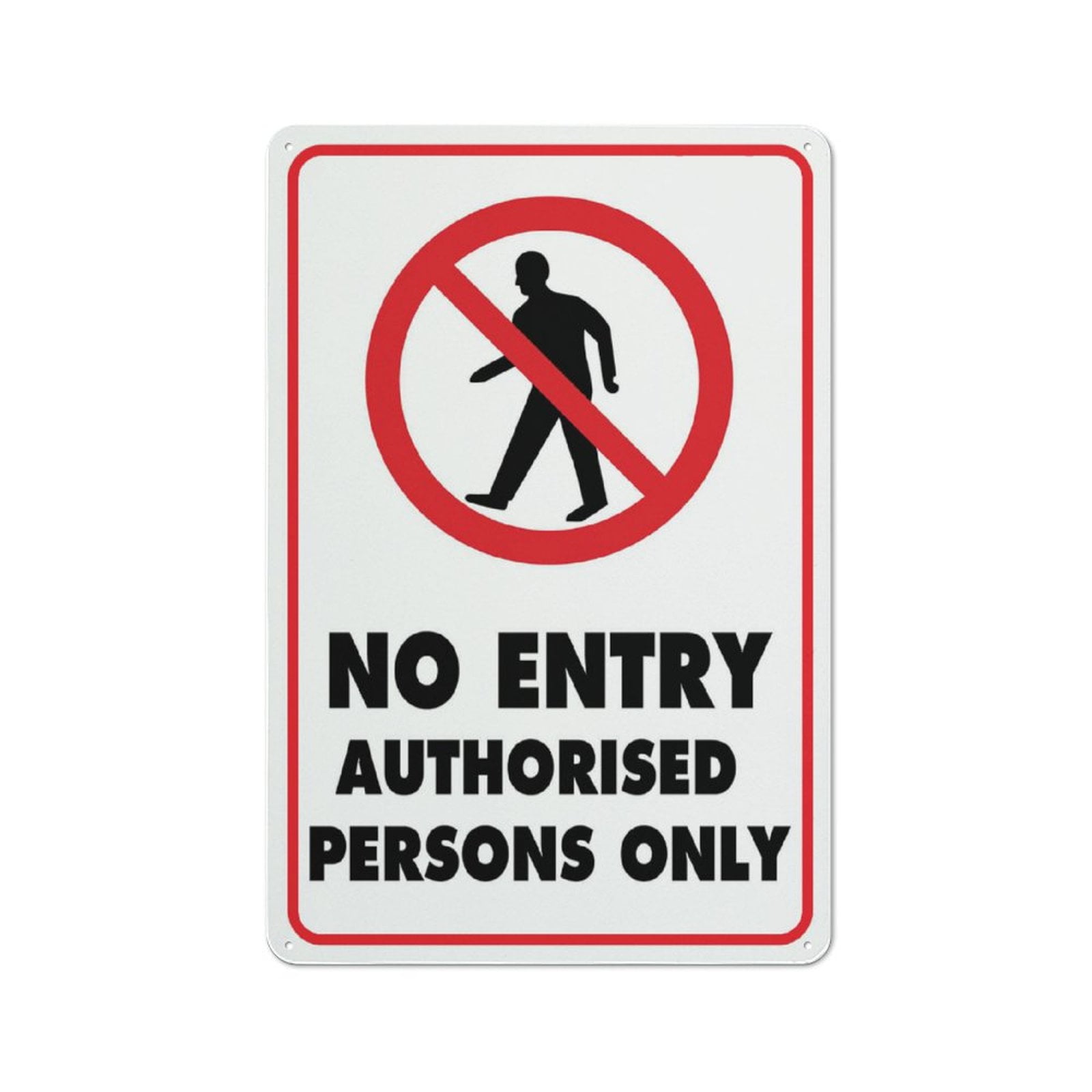 No Entry Authorised Persons Only Sign Warning Tin Sign Home Kitchen ...