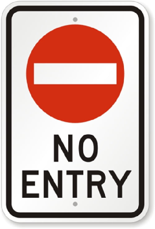 No Entry Metal Sign Weatherproof Size: 16 x 12 Inch - Walmart.com