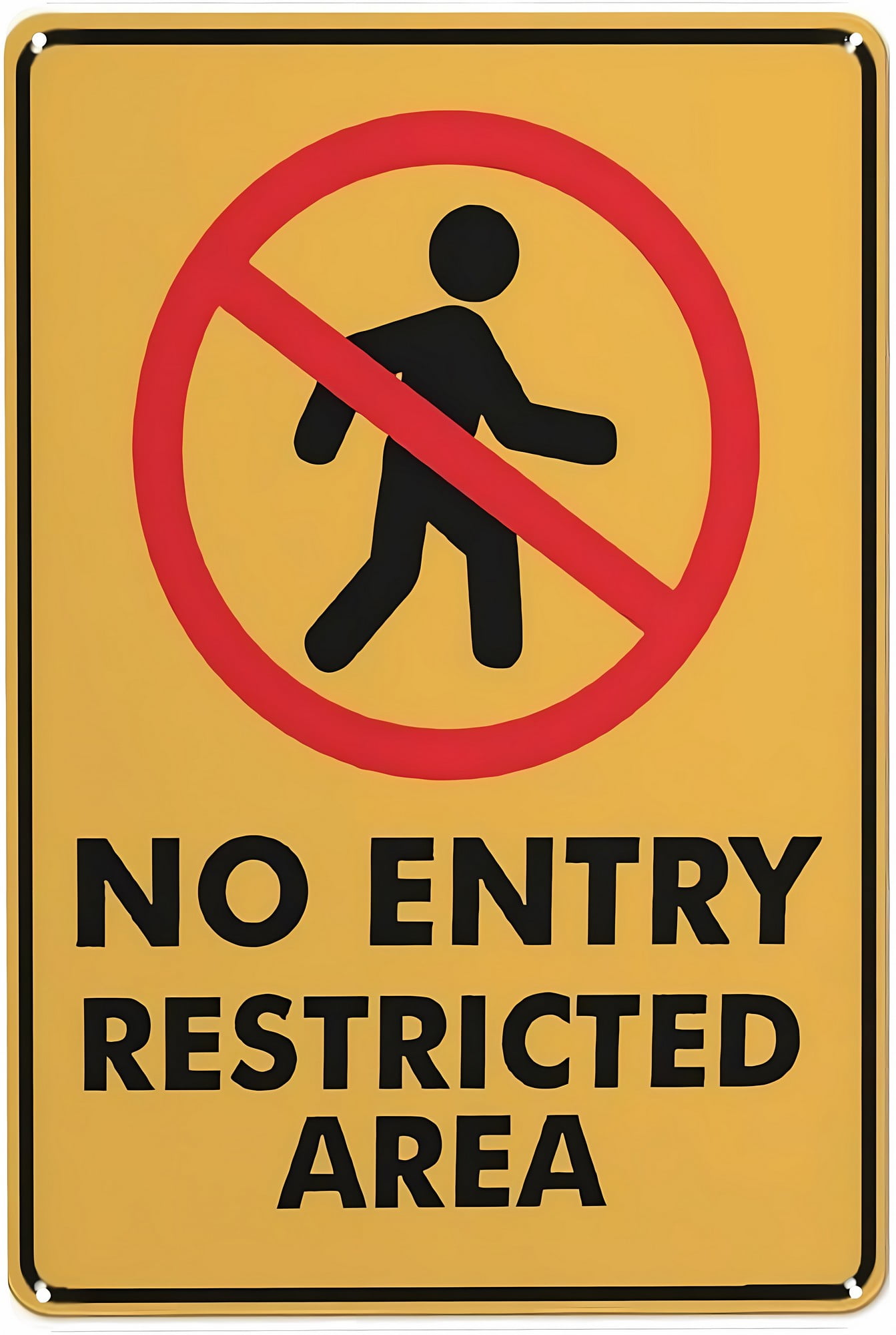 No Entry Restricted Area Sign - 8"x12" Vintage Metal Warning Sign ...