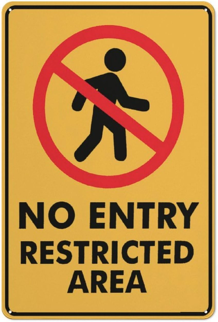 No Entry Restricted Area Sign 8X12 Rust Free Aluminum Signs Outdoor ...