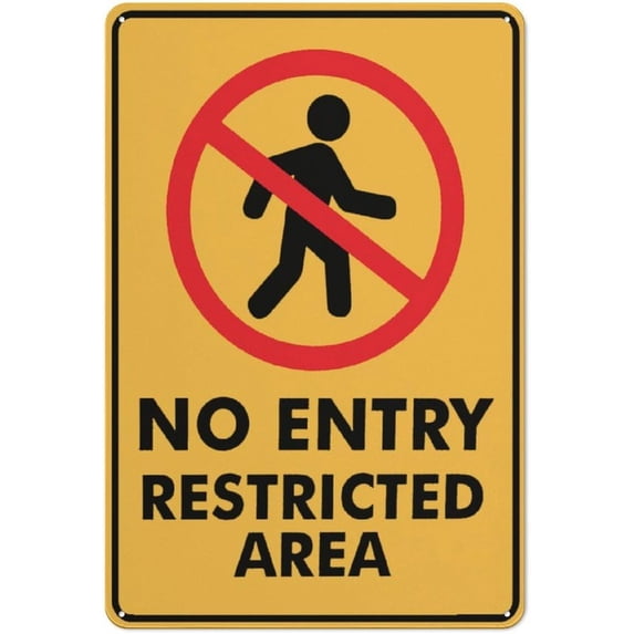 No Entry Restricted Area Sign 8X12 Rust Free Aluminum Signs Outdoor ...