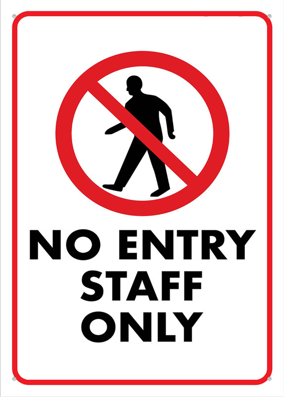 No Entry Staff Only Sign Signs Outdoor, Uv Printed Aluminum 12 X 8 In ...