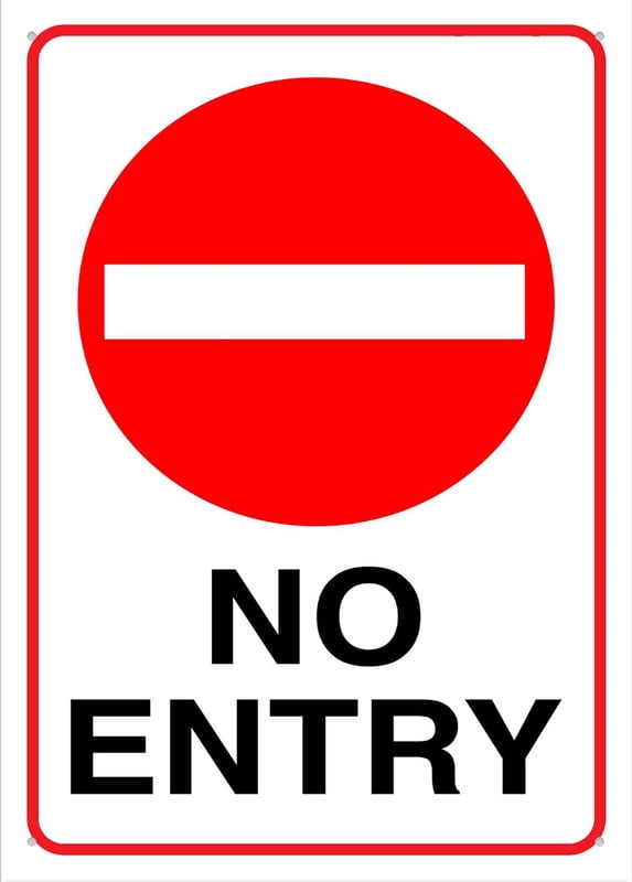 No Entry Traffic 8"X12" Rust Free Aluminum Signs Outdoor, Metal Tin ...