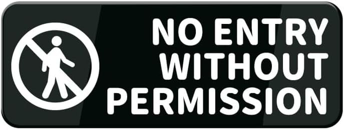 No Entry Without Permission Sign For House Door, Easy To Mount Plastic ...