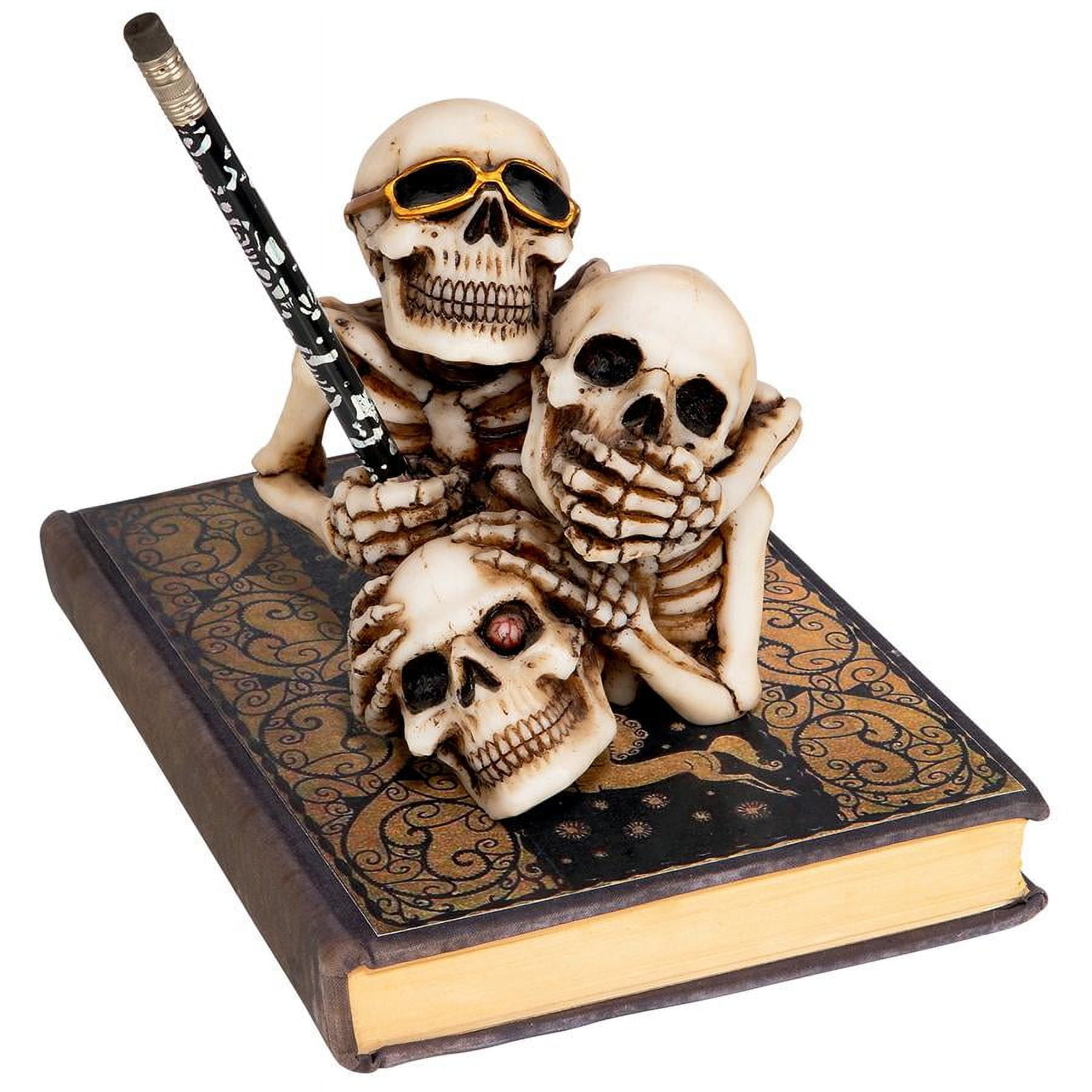 Design Toscano See, Hear, Speak No Evil Skeleton Buddies Pencil Holder ...