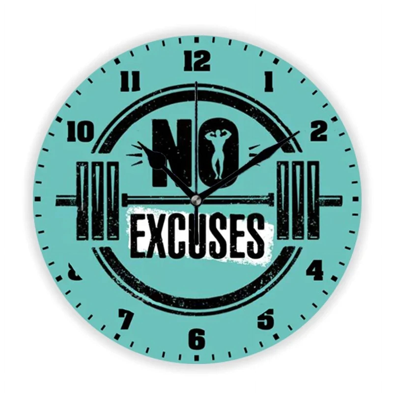 No Excuses Gym Dumbbell Train Wall Clock for Fitness Owner Home ...