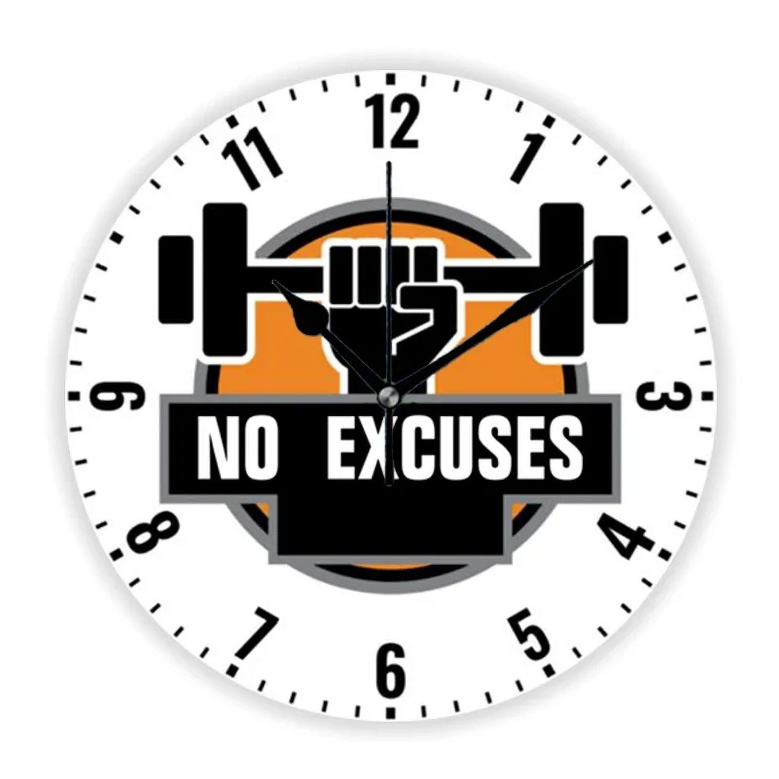 No Excuses Gym Dumbbell Train Wall Clock for Fitness Owner Home ...