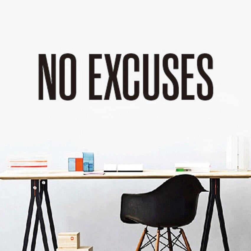 No Excuses Self Motivation Quote Gym Vinyl Decal Sport Home Gym ...