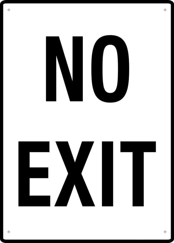 No Exit Signs Outdoor Uv Printed Aluminum 12 X 8 In Weatherproof And ...