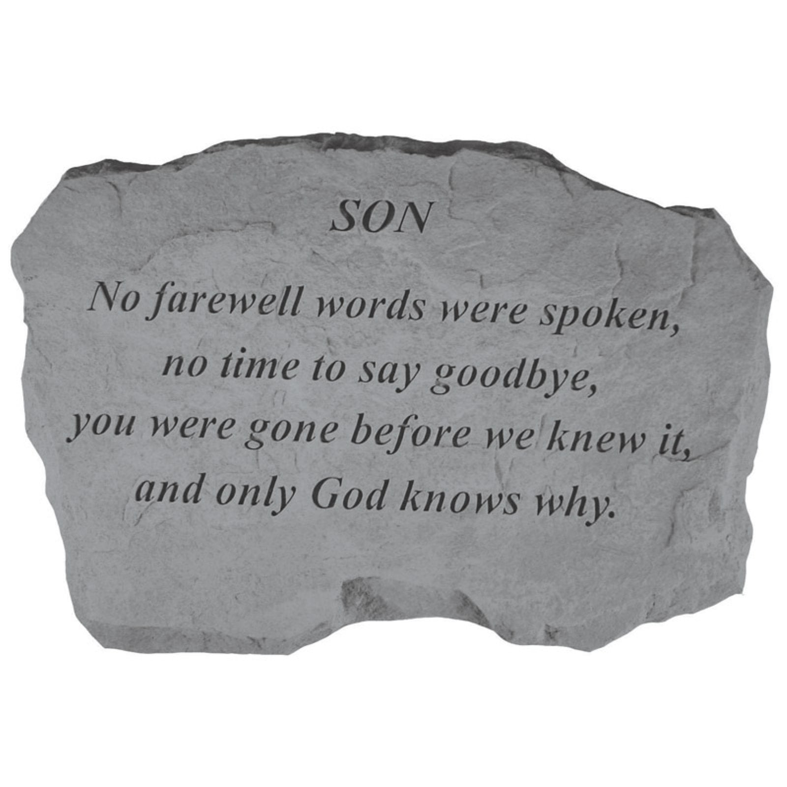 No Farewell Words Were Spoken Memorial Stone With Personalized Header ...