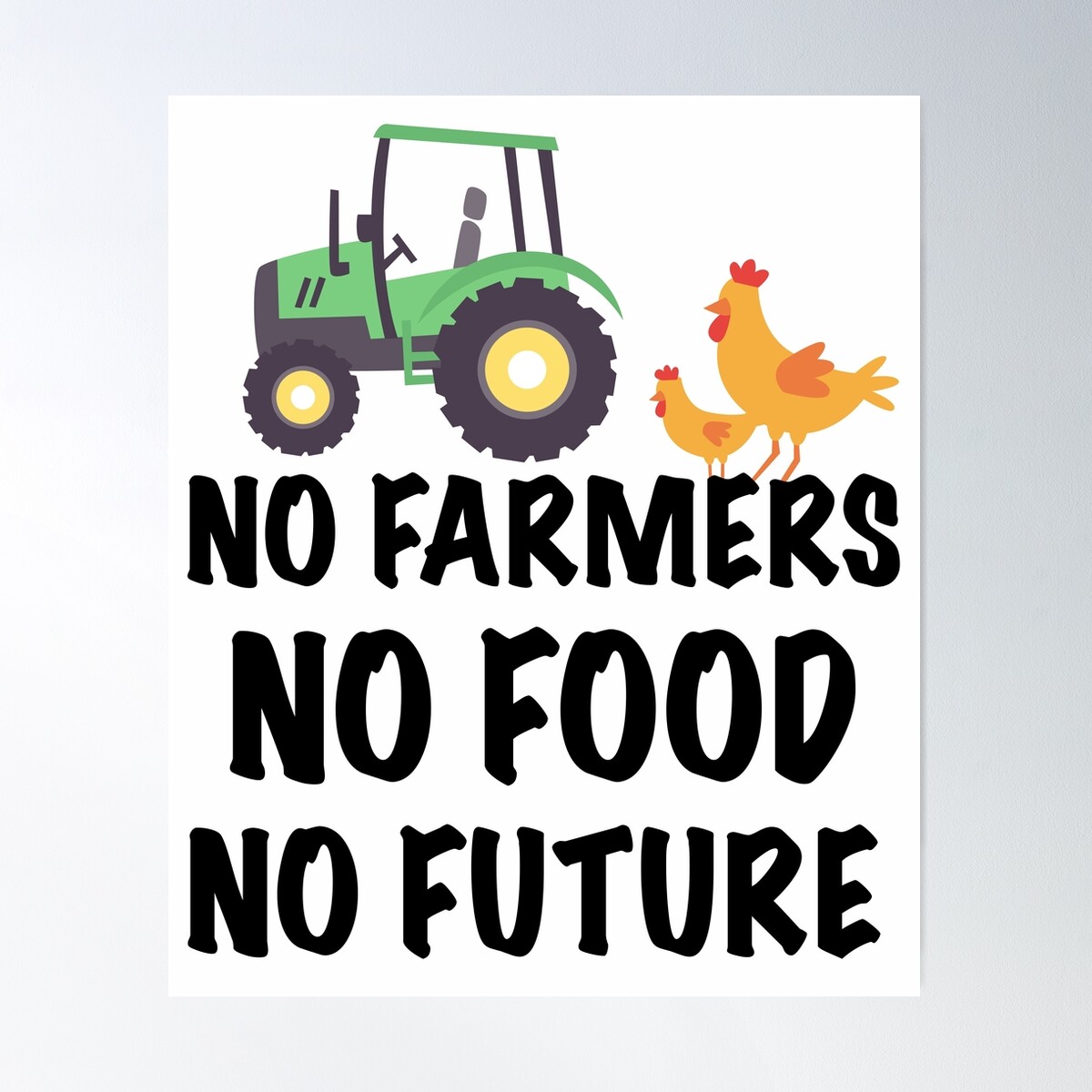 No Farmers No Future No Food Poster Wall Art, Modern Wall Decor For ...