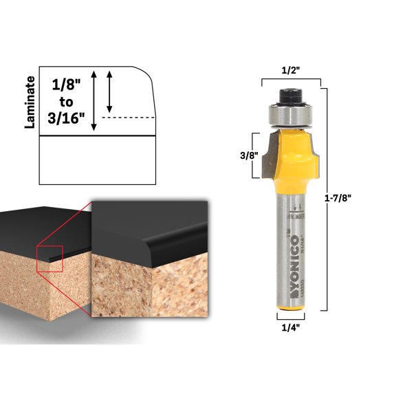 No File No File Radius Trim Router Bit - 1/4" Shank - Yonico 14933q ...