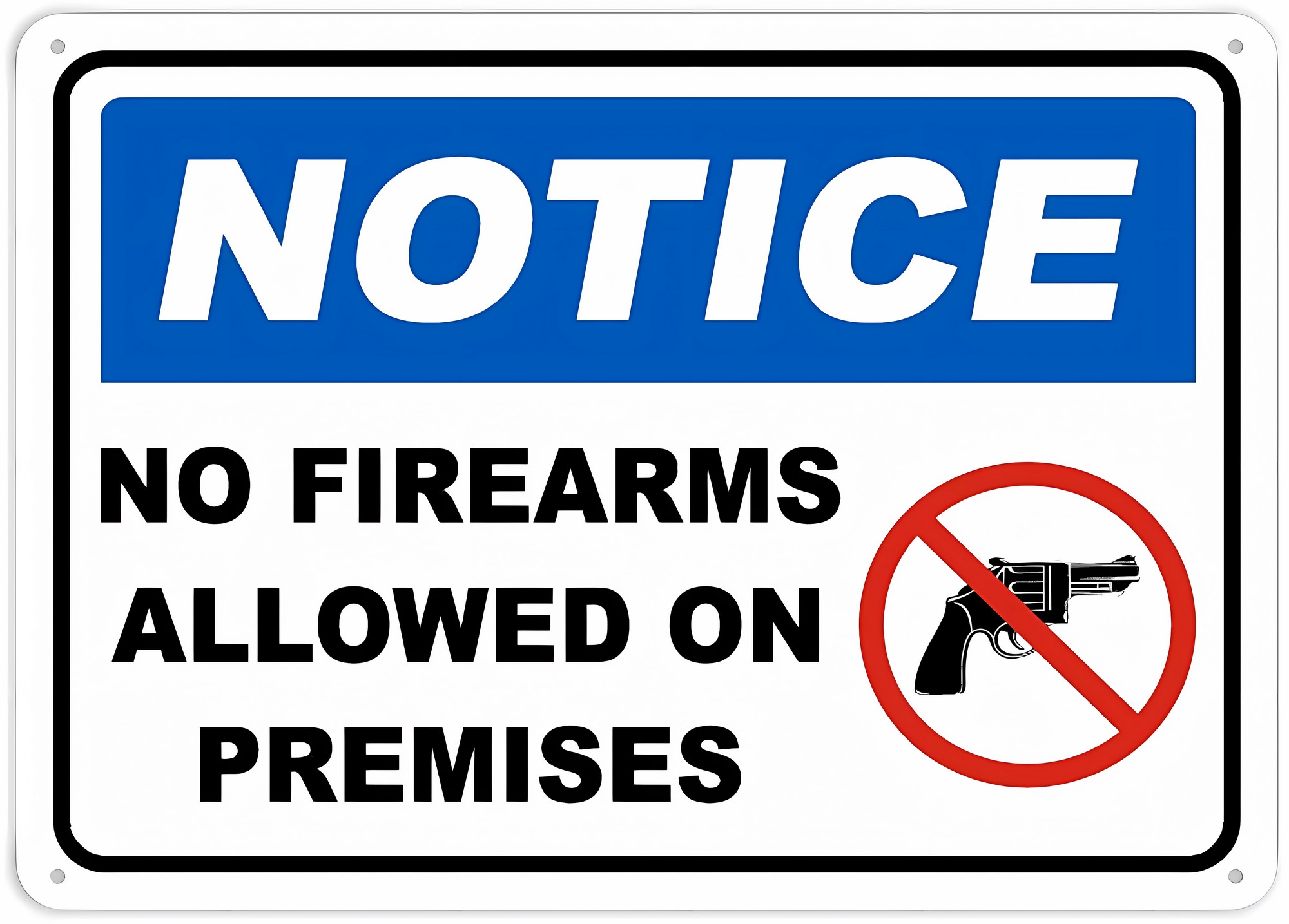 No Firearms Allowed On Premises Sign - 8"x12" Aluminum Metal Sign, Pre ...