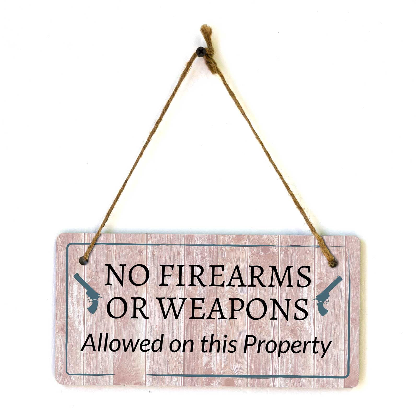 No Firearms or Weapons Allowed on this Property | Rustic Red Wood 5 x ...