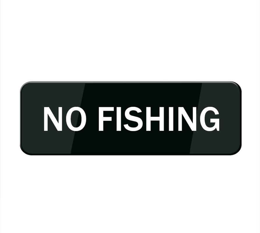 No Fishing Sign Stickers, 10X3 Inch Acrylic Plaque With Strong ...