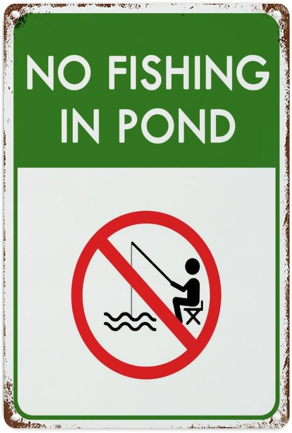No Fishing in Pond Metal Signs 8x12 Inch Vintage Modern Waterproof Road ...