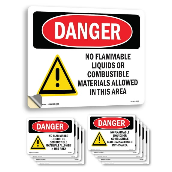 No Flammable Liquids In This Area OSHA Danger Vinyl Decal Label 24 Inch ...