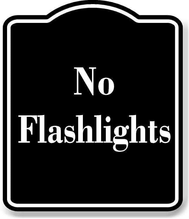 No Flashlights BLACK Aluminum Composite Sign 15''x18'' - Walmart.com