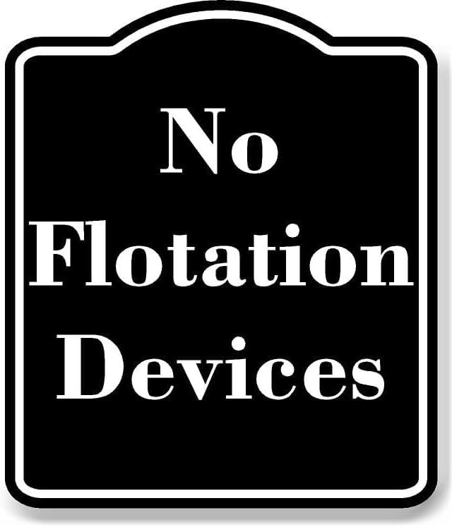 No Flotation Devices BLACK Aluminum Composite Sign 20''x24'' - Walmart.com