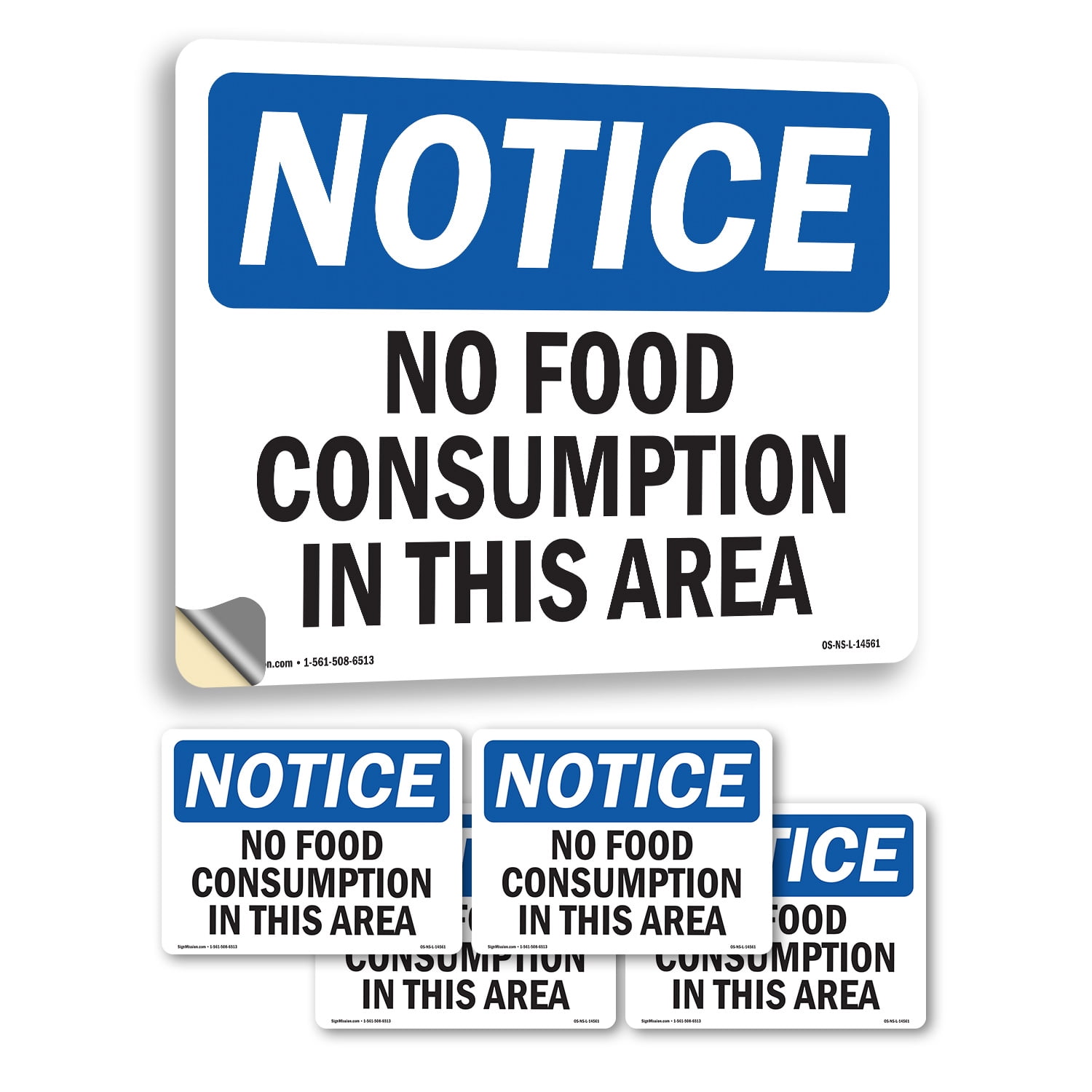 No Food Consumption In This Area OSHA Notice Vinyl Decal Label 18 Inch ...