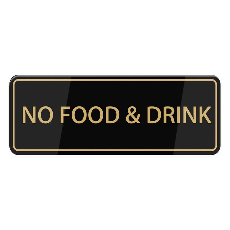 No Food & Drink Sign For House (With Strong Adhesive Tape), 3" X 9 ...
