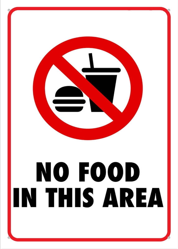 No Food In This Area Sign Metal 8X12 Inch Rust Free Aluminum,Uv Ink ...