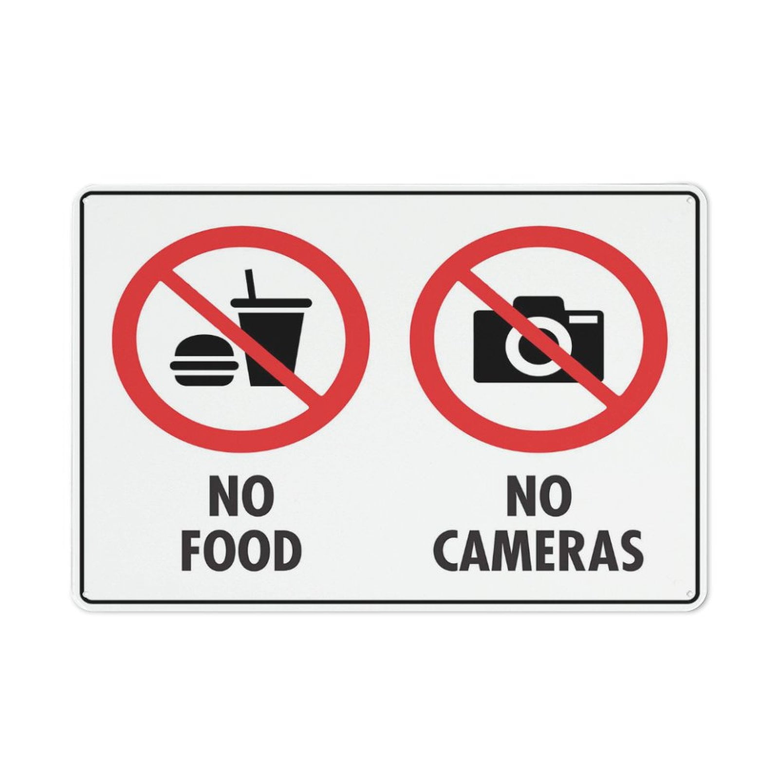 No Food No Cameras Sign Warning Sticker-Security Sign Outdoor Sign 12 X ...