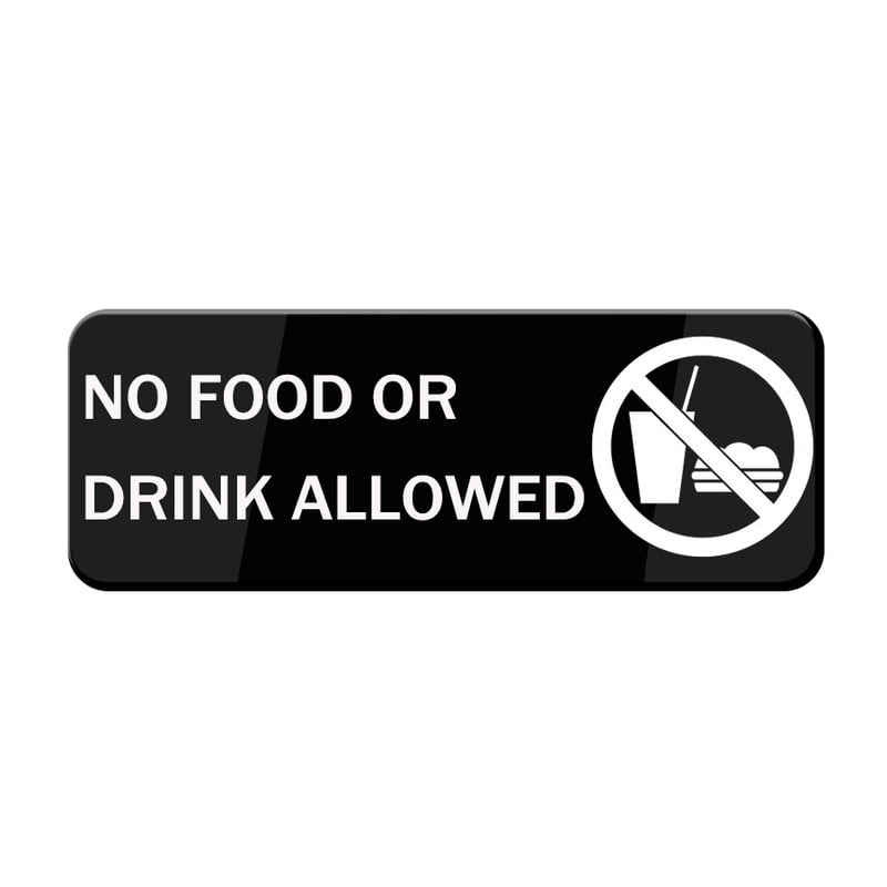 No Food Or Drink Allowed Sign For House Door, Plastic Self-Adhesive ...