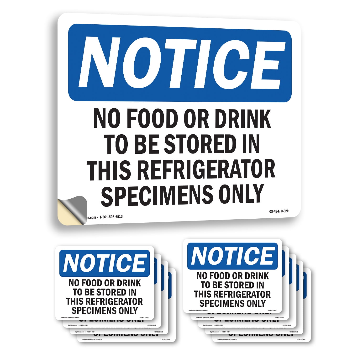 No Food Or Drinks To Be Stored In This Refrigerator OSHA Notice Vinyl ...
