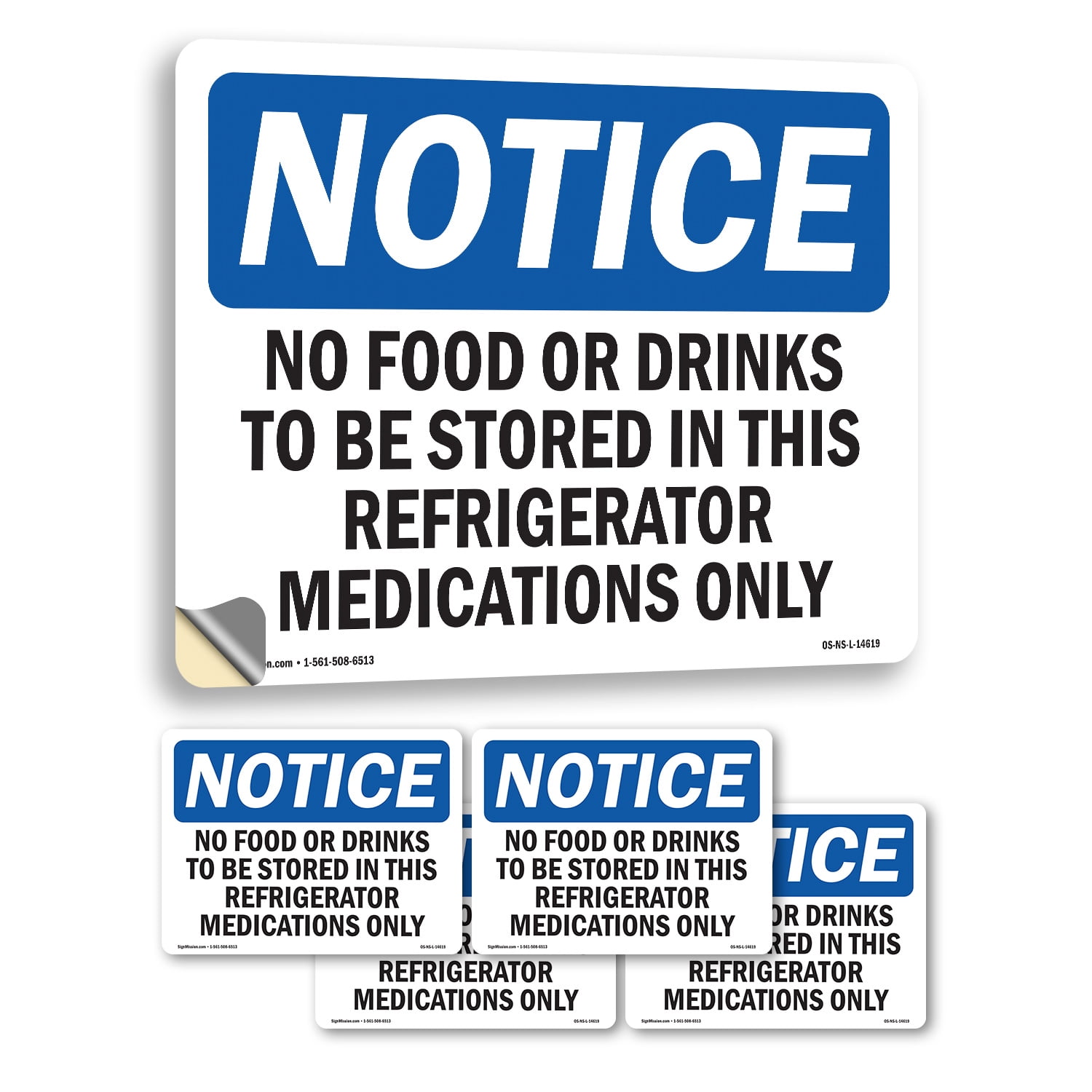 No Food Or Drinks To Be Stored In This Refrigerator OSHA Notice Vinyl ...