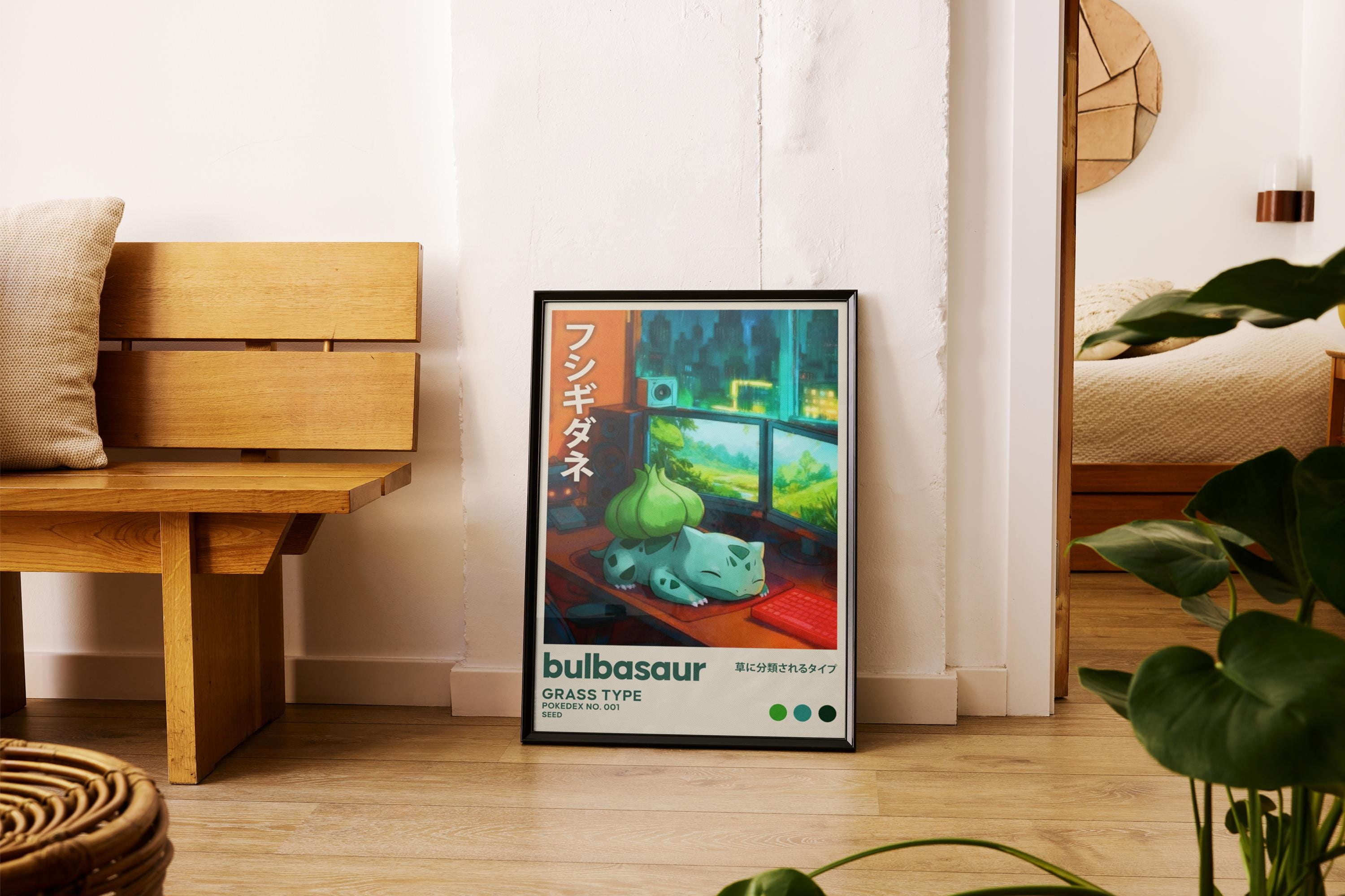 No Frame Bulbasaur Print Wall Art: TCG Kawaii Anime Studio Ghibli ...