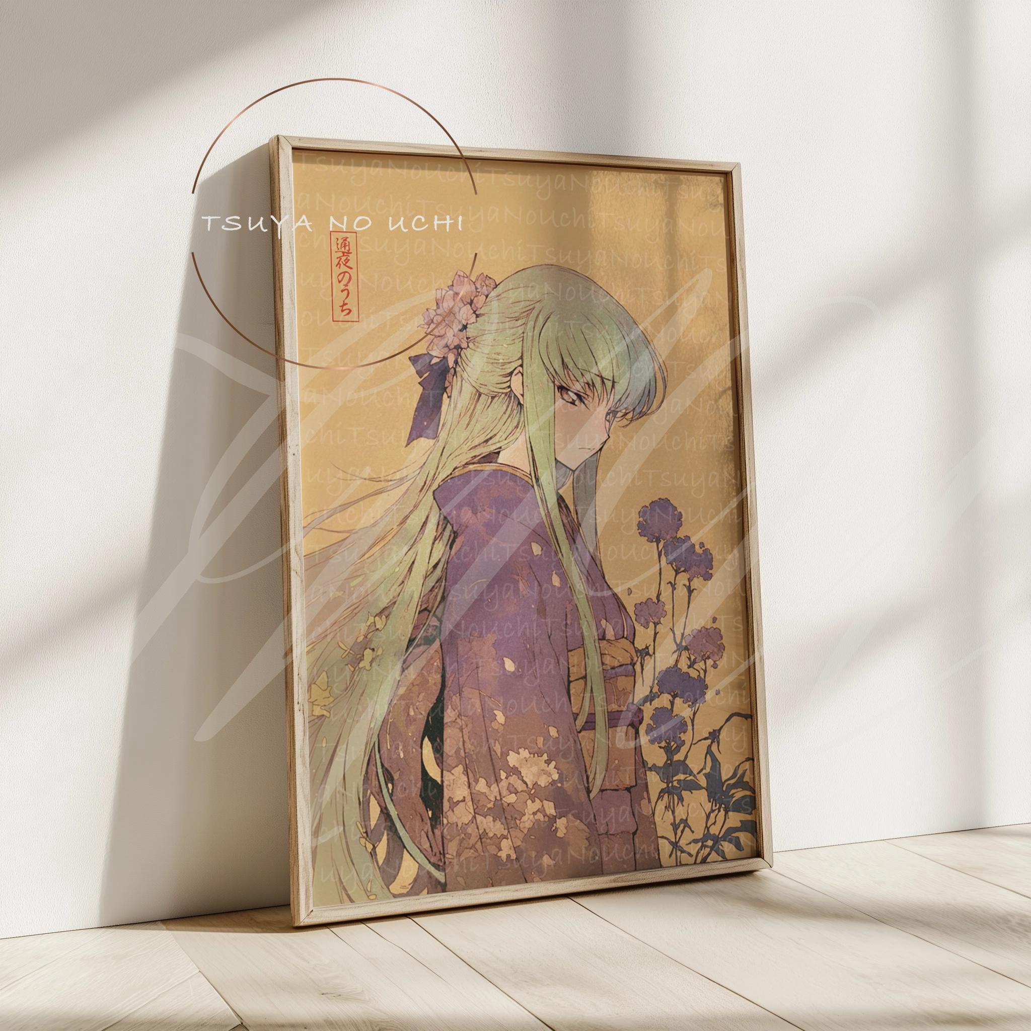 (No Frame) C.C. Art Print · Code Geass Poster · Anime Wall Art · Ukiyo ...