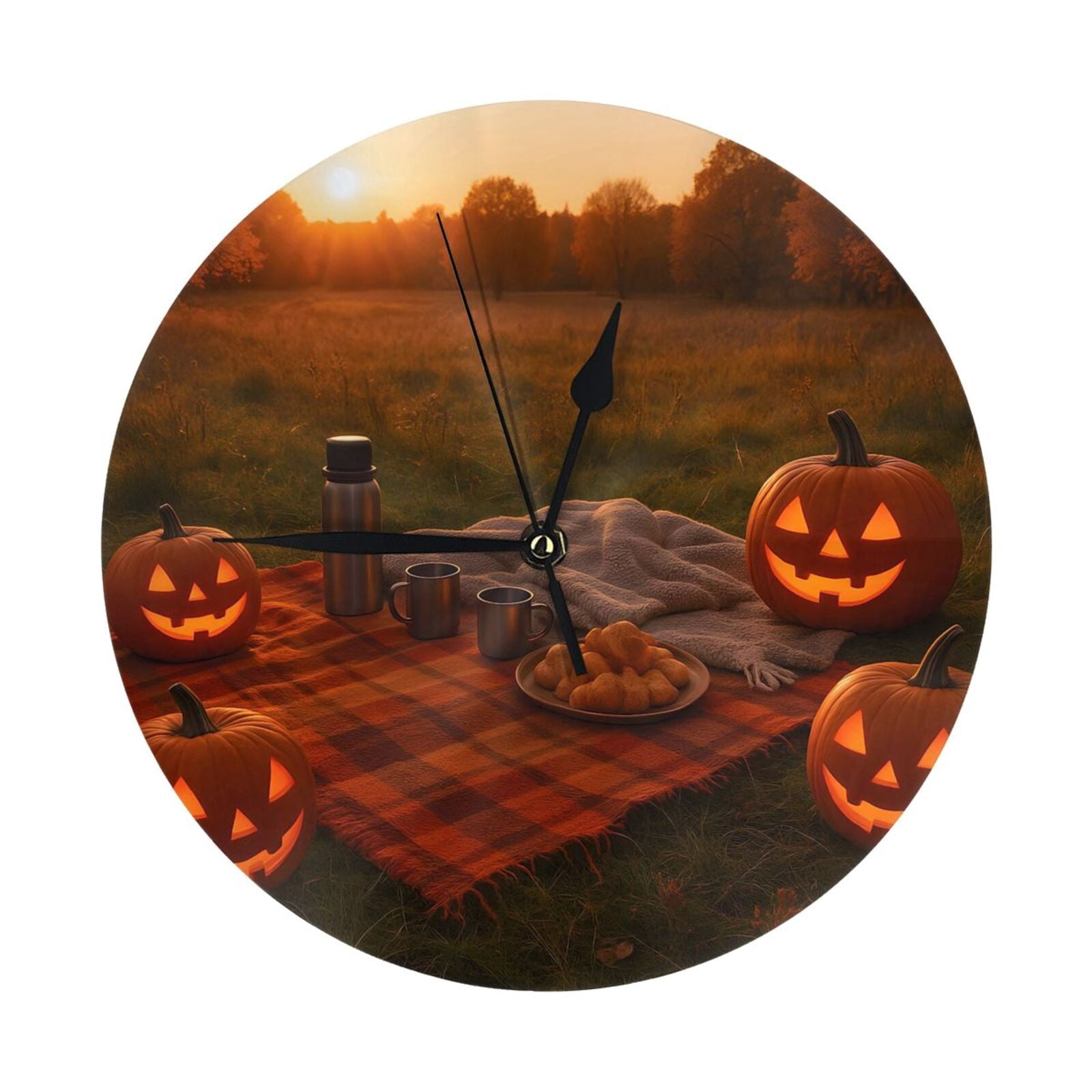 No Frame No Glass Cover Round Wall Clock 9.84in With Tripod For Office ...