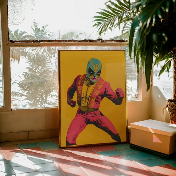 No Frame Retro Comic Style Lucha Libre Pop Art Print: Retro Mexican ...
