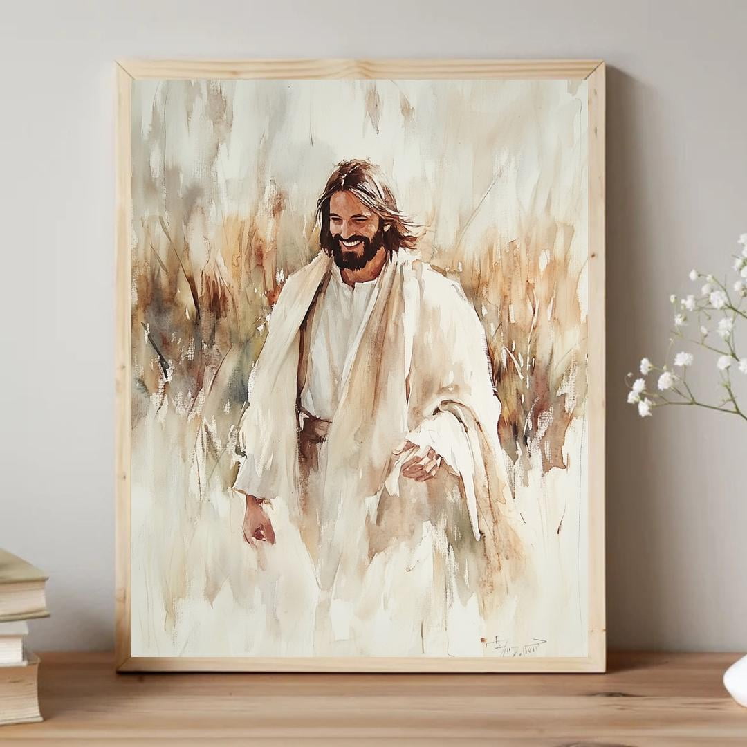 No Frame Smiling Jesus Art Print: Christian LDS Wall Decor - Walmart.com