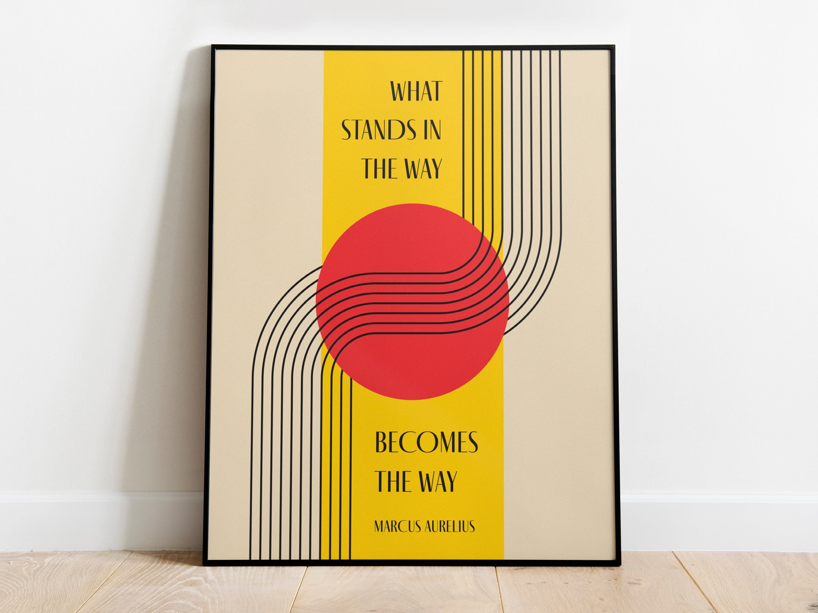 No Frame Stoic Philosophy Art Print: Marcus Aurelius Quote, Bauhaus ...
