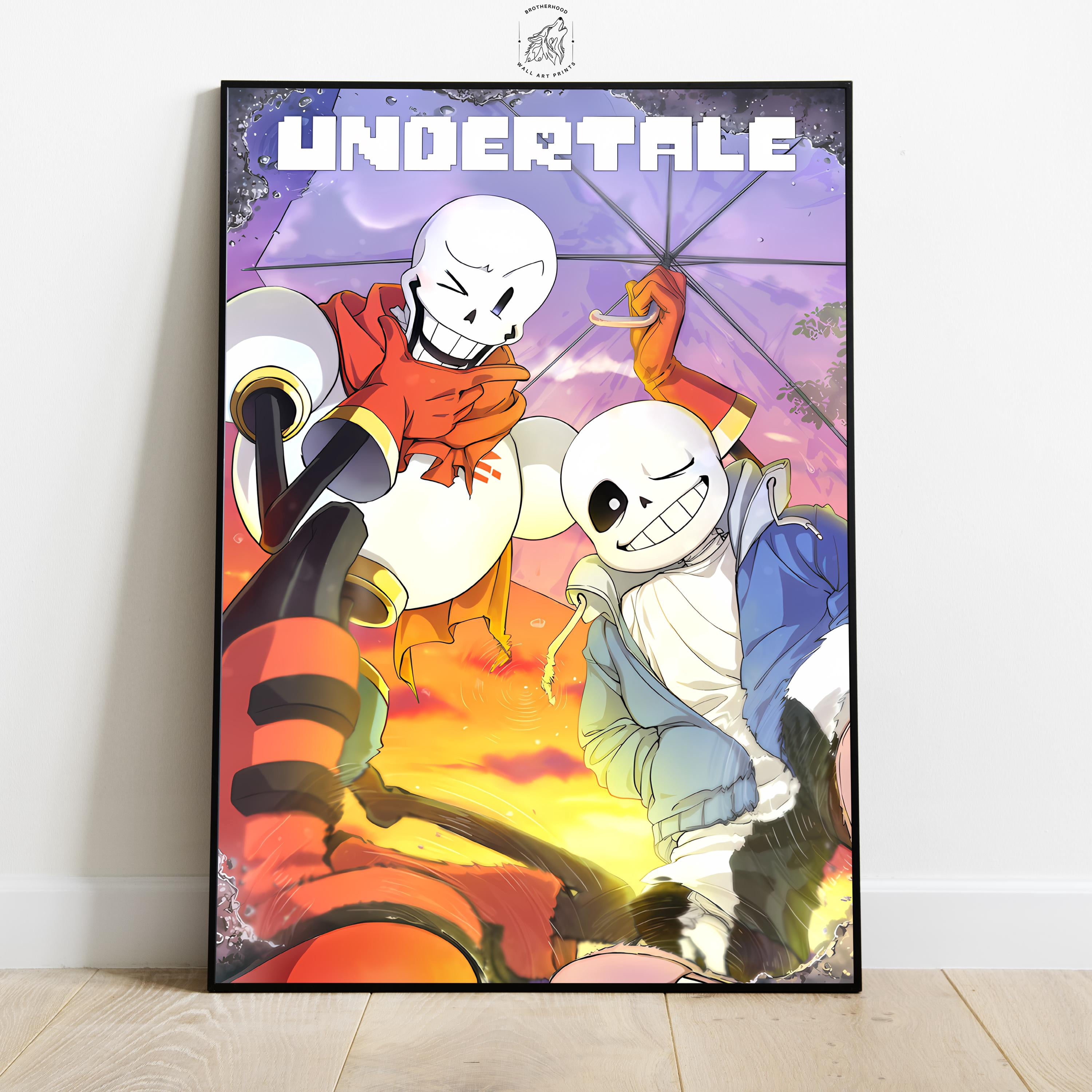(No Frame) Undertale Poster, Sans and Papyrus Pixel Art, Retro Gaming ...