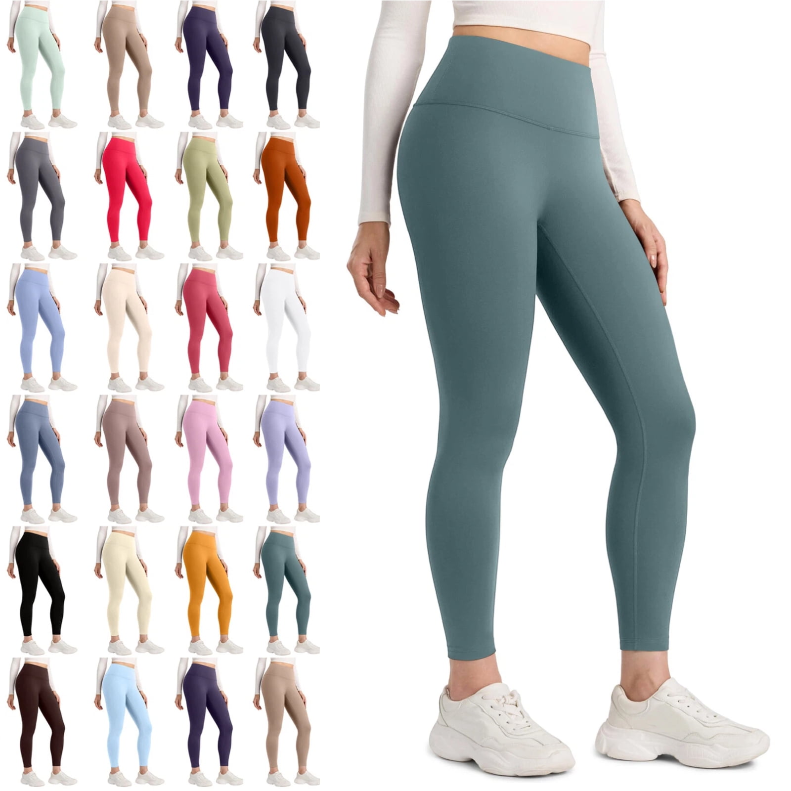 No Front Seam Yoga Leggings- High Waisted Womens Lounge Pants Pilates ...