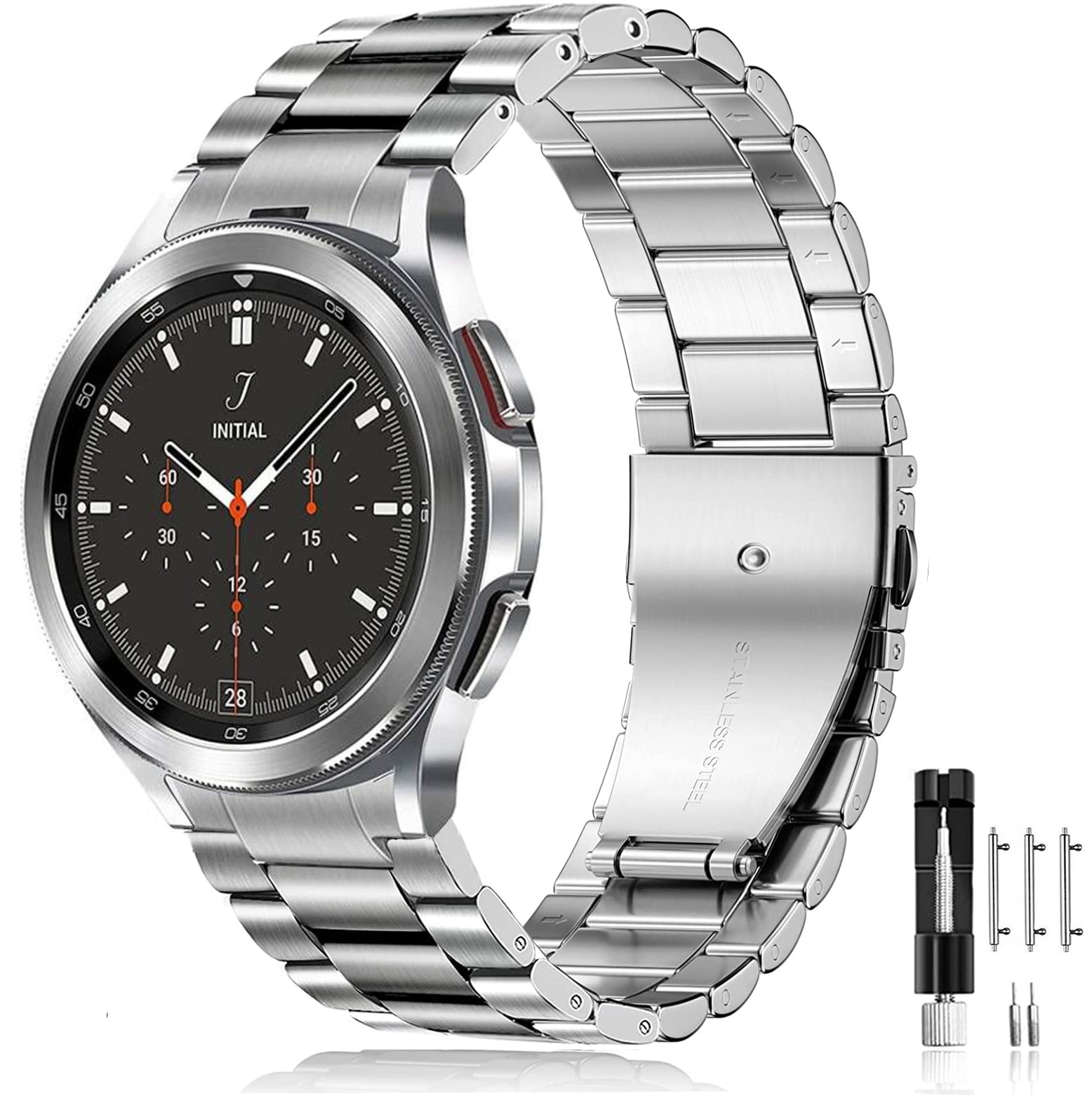 OTOPO Gapless Stainless Steel Band for Galaxy Watch 4/5/6, Pro 45mm ...