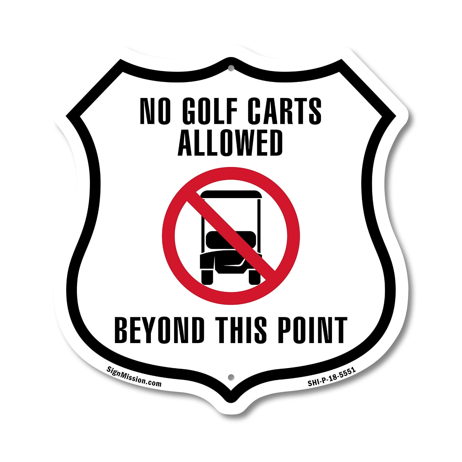 No Golf Carts Allowed Beyond This Point (5 Pack) 12 inch X 12 inch ...