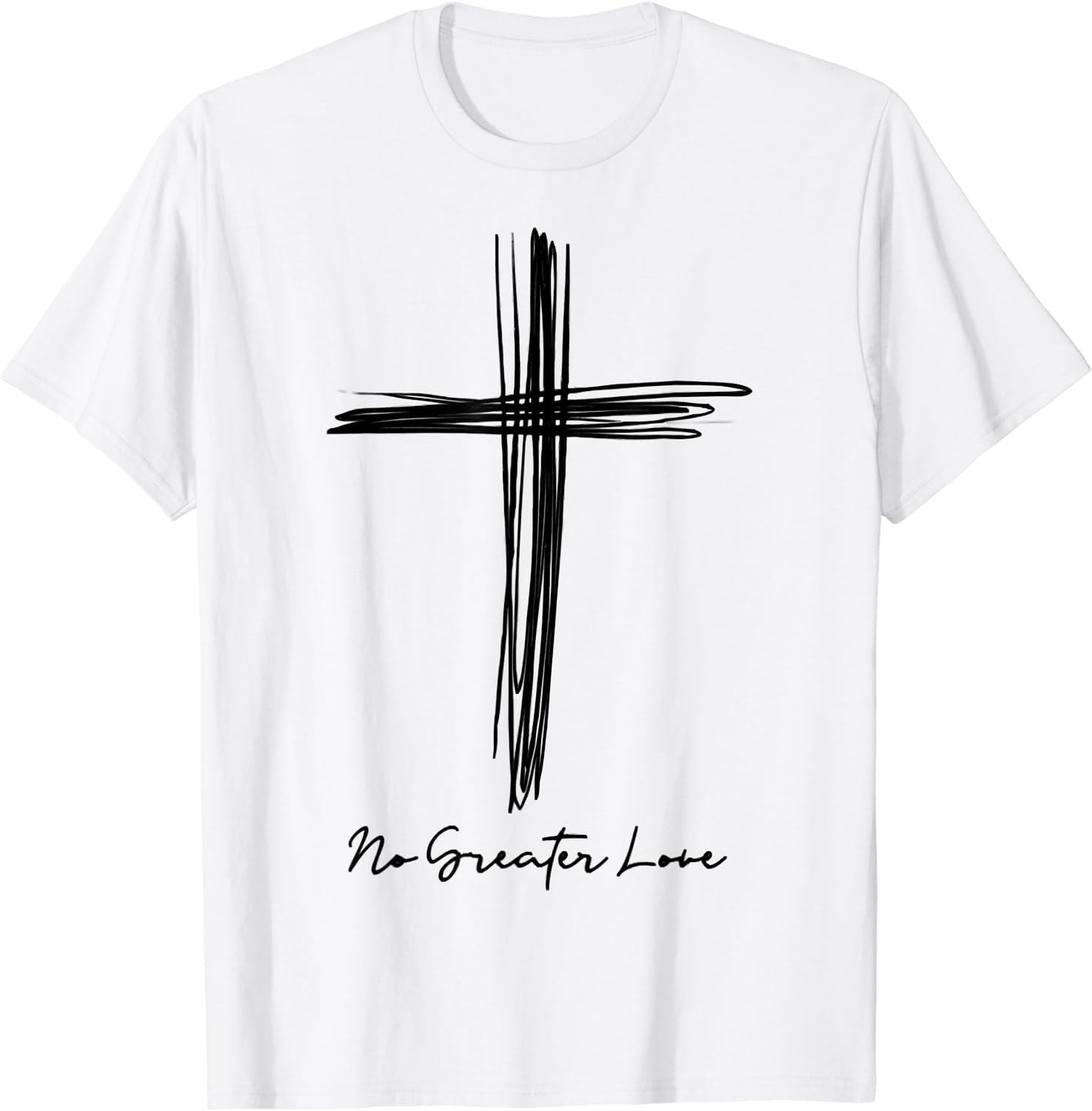 No Greater Love Cross Christian Easter T-Shirt White - Walmart.com