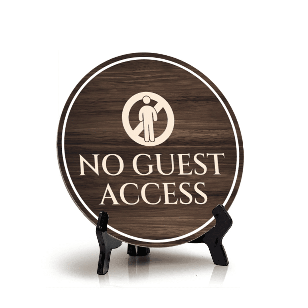 No Guest Access Circle Table Sign with Acrylic Stand (5x5") | Patron Guest Comfort and Safety ...