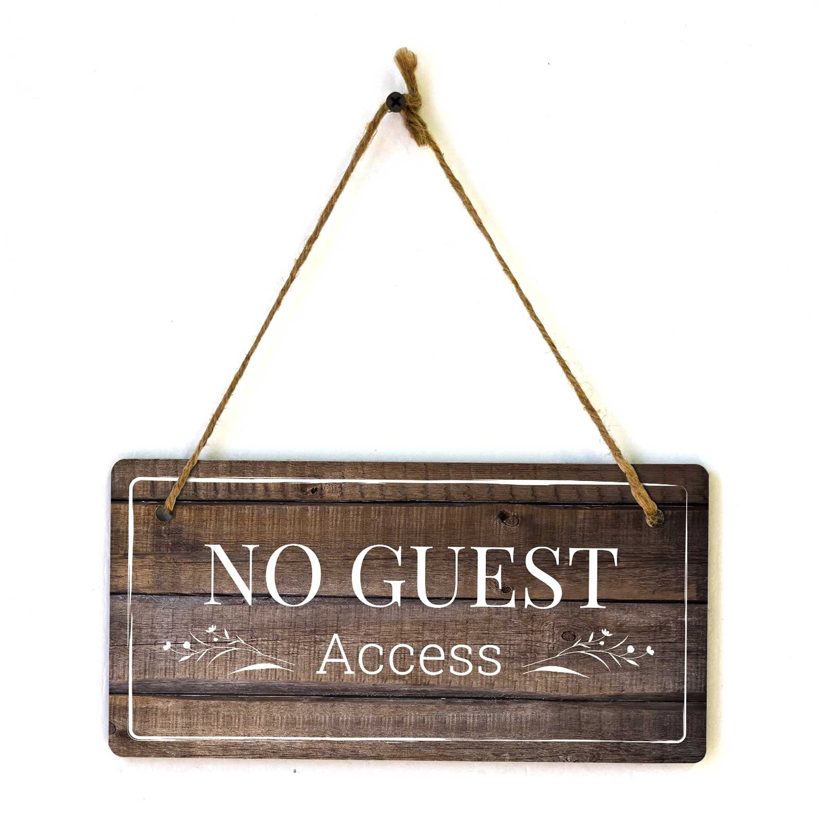No Guest Access | Rustic Dark Wood 5 x 10" Hanging Sign - Walmart.com