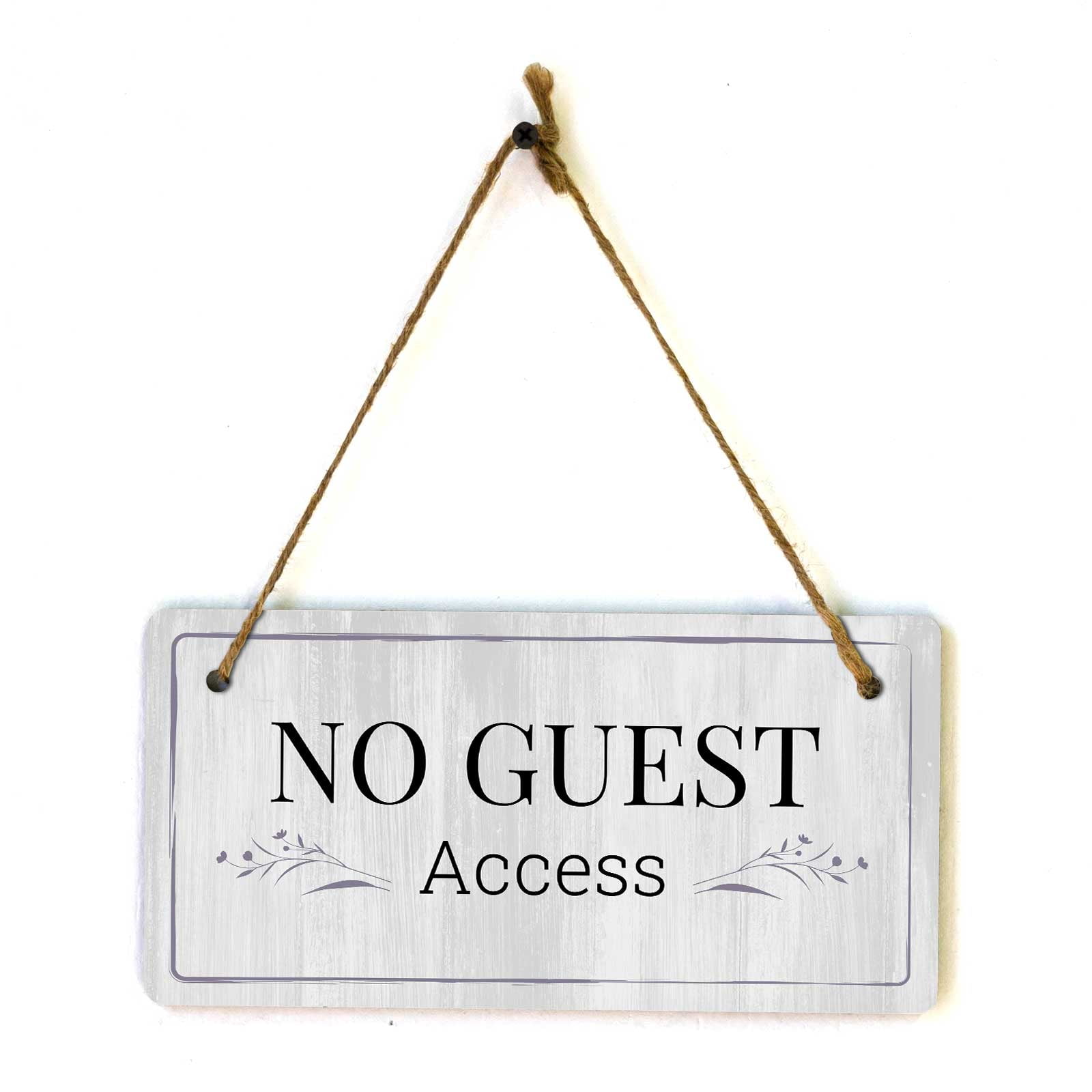 No Guest Access | Rustic White Wood 5 x 10" Hanging Sign - Walmart.com
