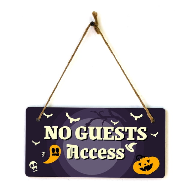 No Guests Access 5x10 Hanging Plus Wall or Door Sign | Rustic Twined ...