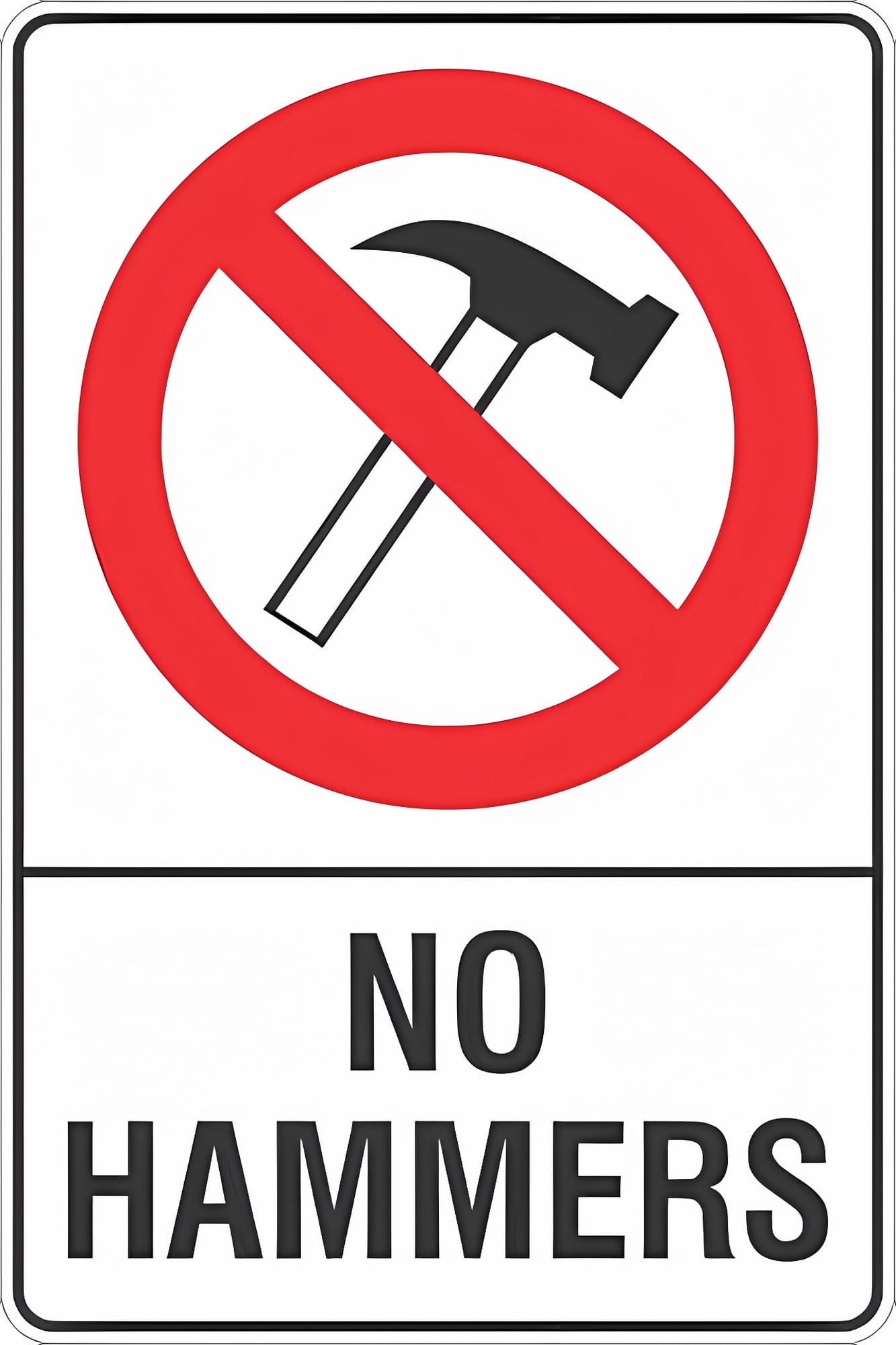 No Hammers Safety Metal Tin Sign - 8"x12", Decor for Garage, Man Cave ...