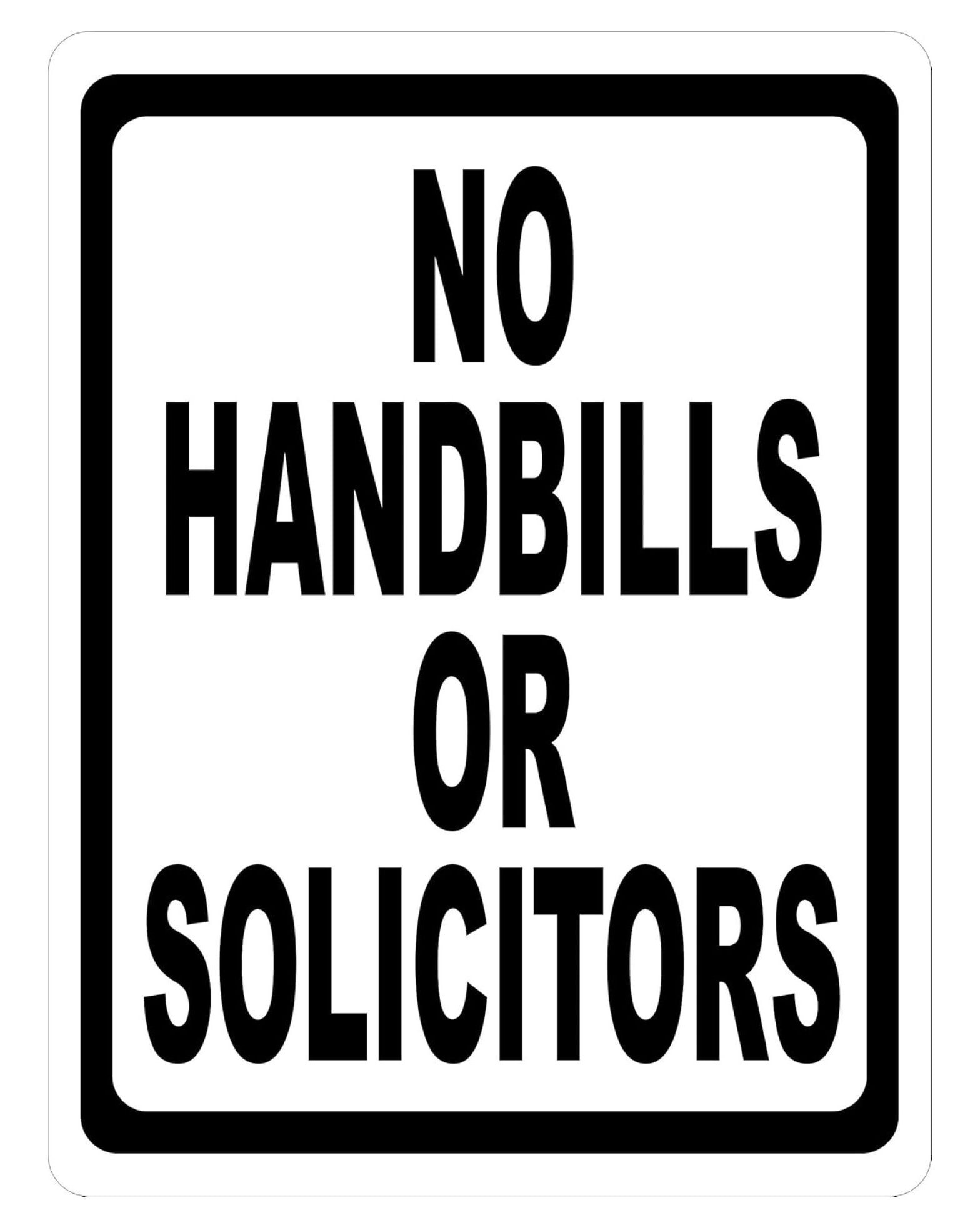 No Handbills or Solicitors Sign. 9x12 Metal. Prevent Solicitng on Your ...